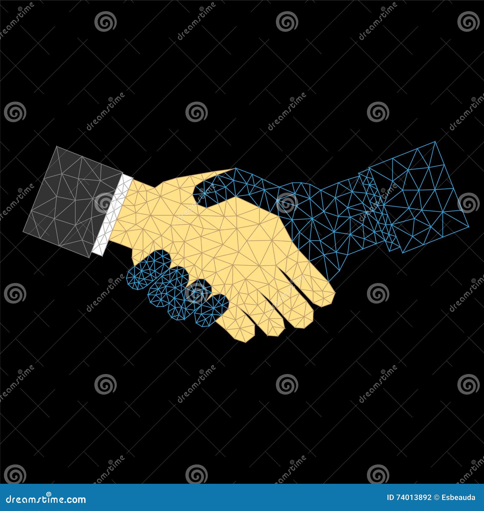 Modern Abstract Geometric Polygon Handshake Stock Vector - Illustration ...