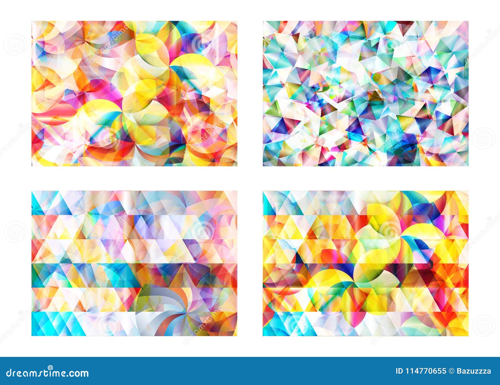 Modern Abstract Geometric Polygonal and Circle Vector Background Set ...