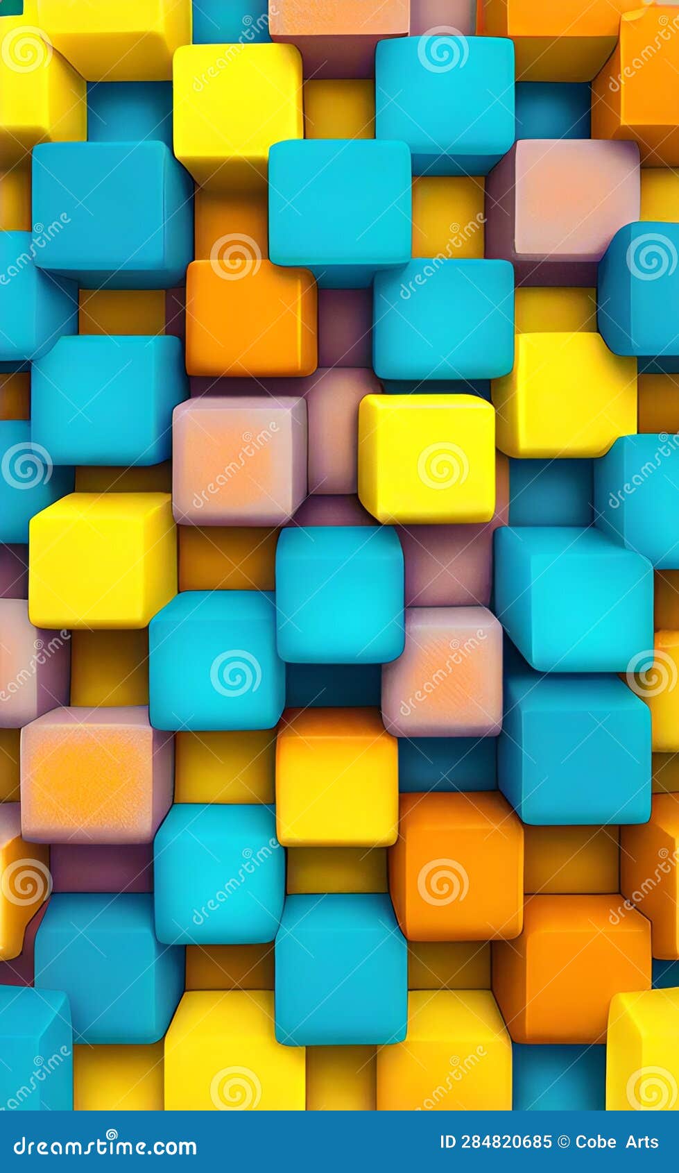 Colorful Three Dimensional Cube Background Texture. a Wall with ...