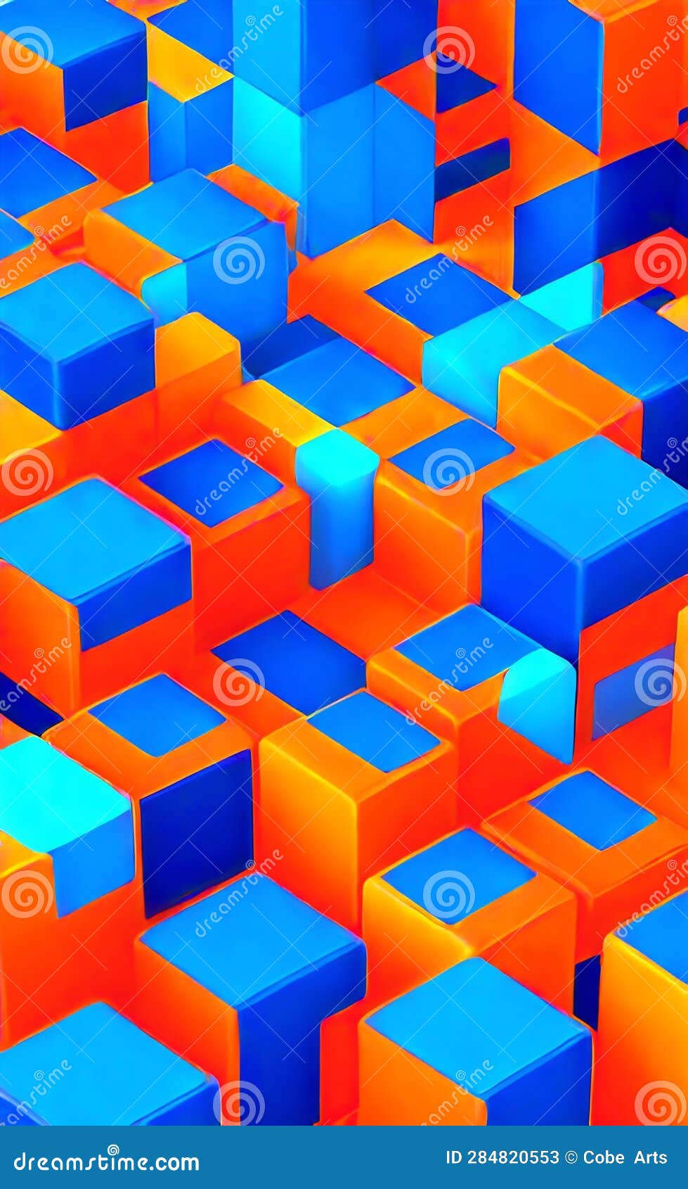 Colorful Three Dimensional Cube Background Texture. a Wall with ...