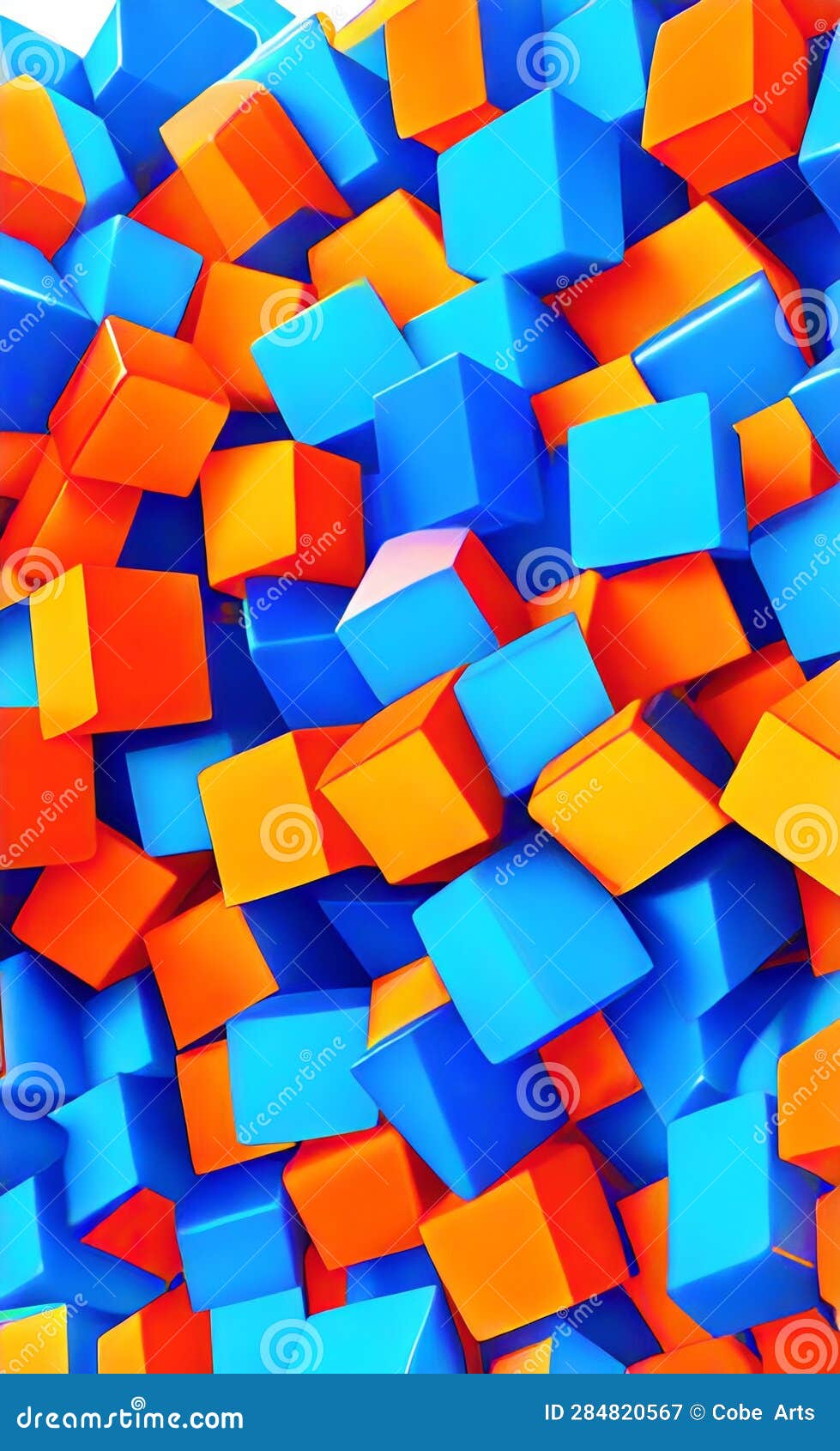 Colorful Three Dimensional Cube Background Texture. a Wall with ...