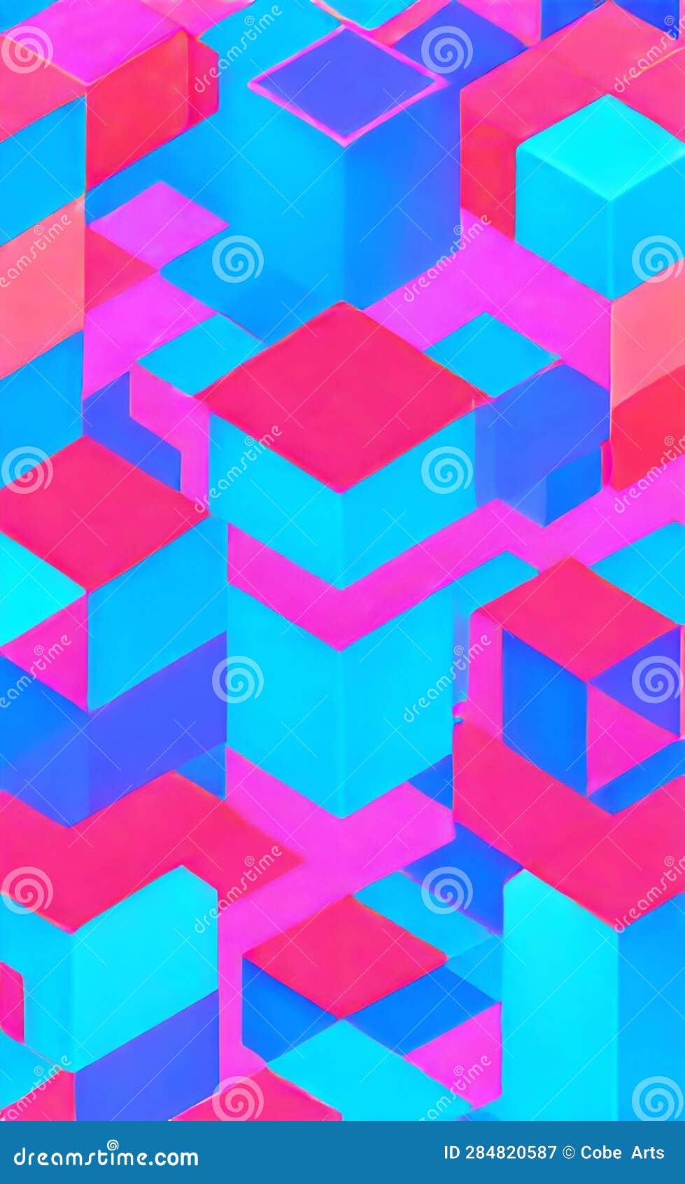 Colorful Three Dimensional Cube Background Texture. a Wall with ...