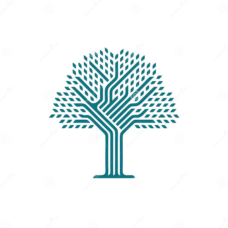 Abstract Geometric Tree Design Vector for Nature Logo and Branding ...