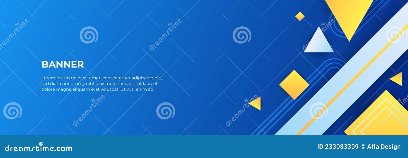 Modern Abstract Gradient Dark Navy Blue Banner Background Stock Vector ...