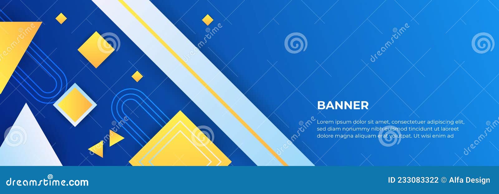 Modern Abstract Gradient Dark Navy Blue Banner Background Stock Vector ...