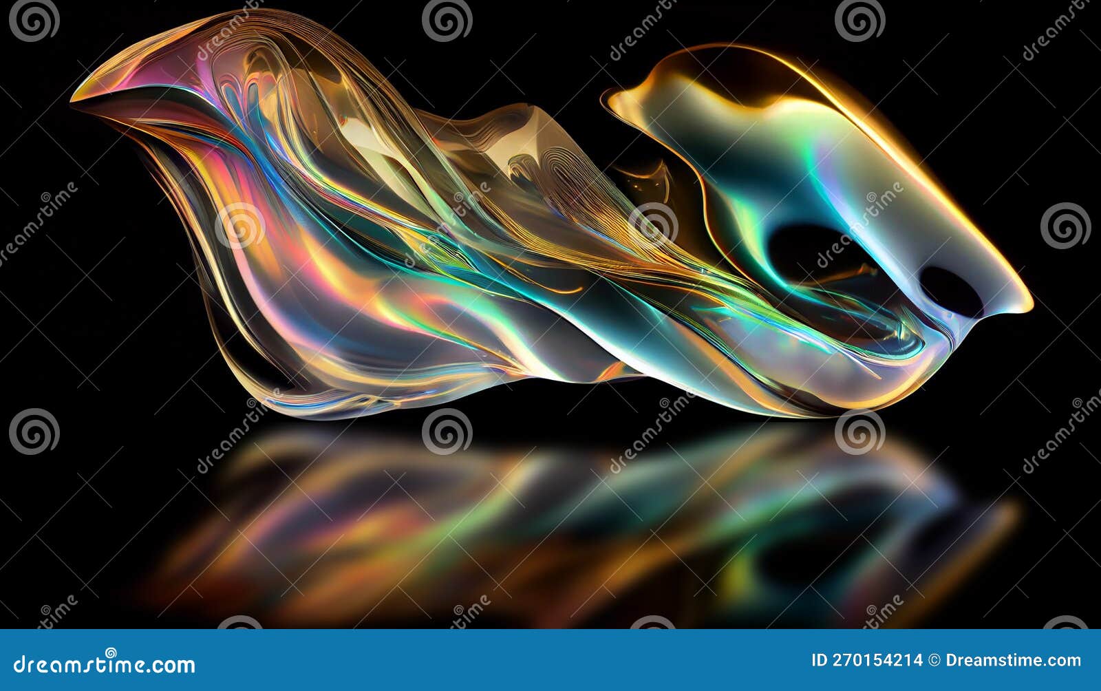 Modern Abstract Gradient Liquid Shapes on Black Background, Generative ...