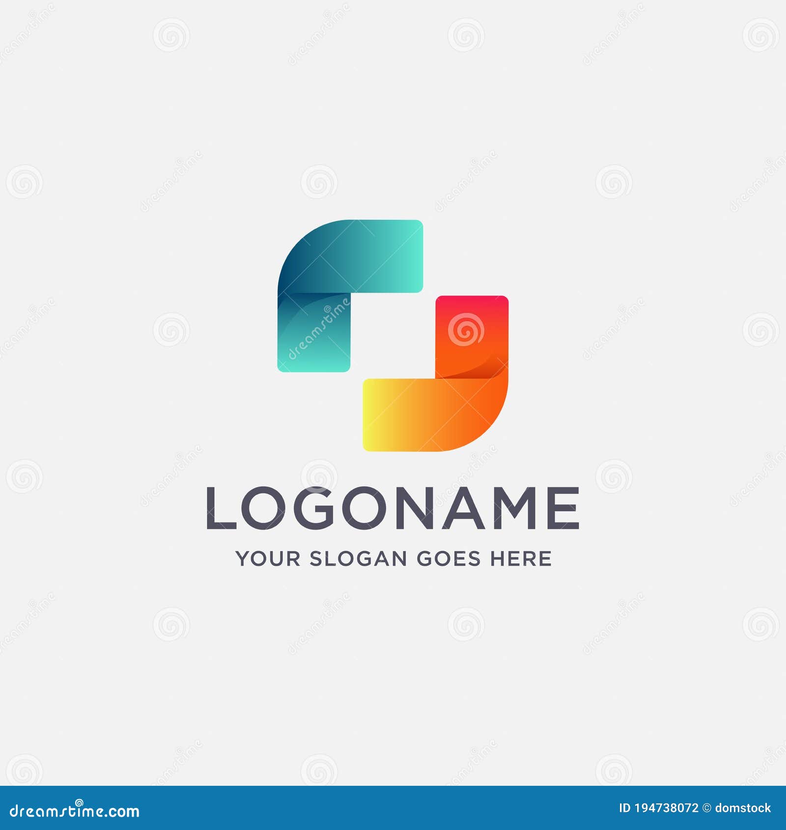 Modern Abstract Gradient Technology Rotation Logo Icon Vector Template ...