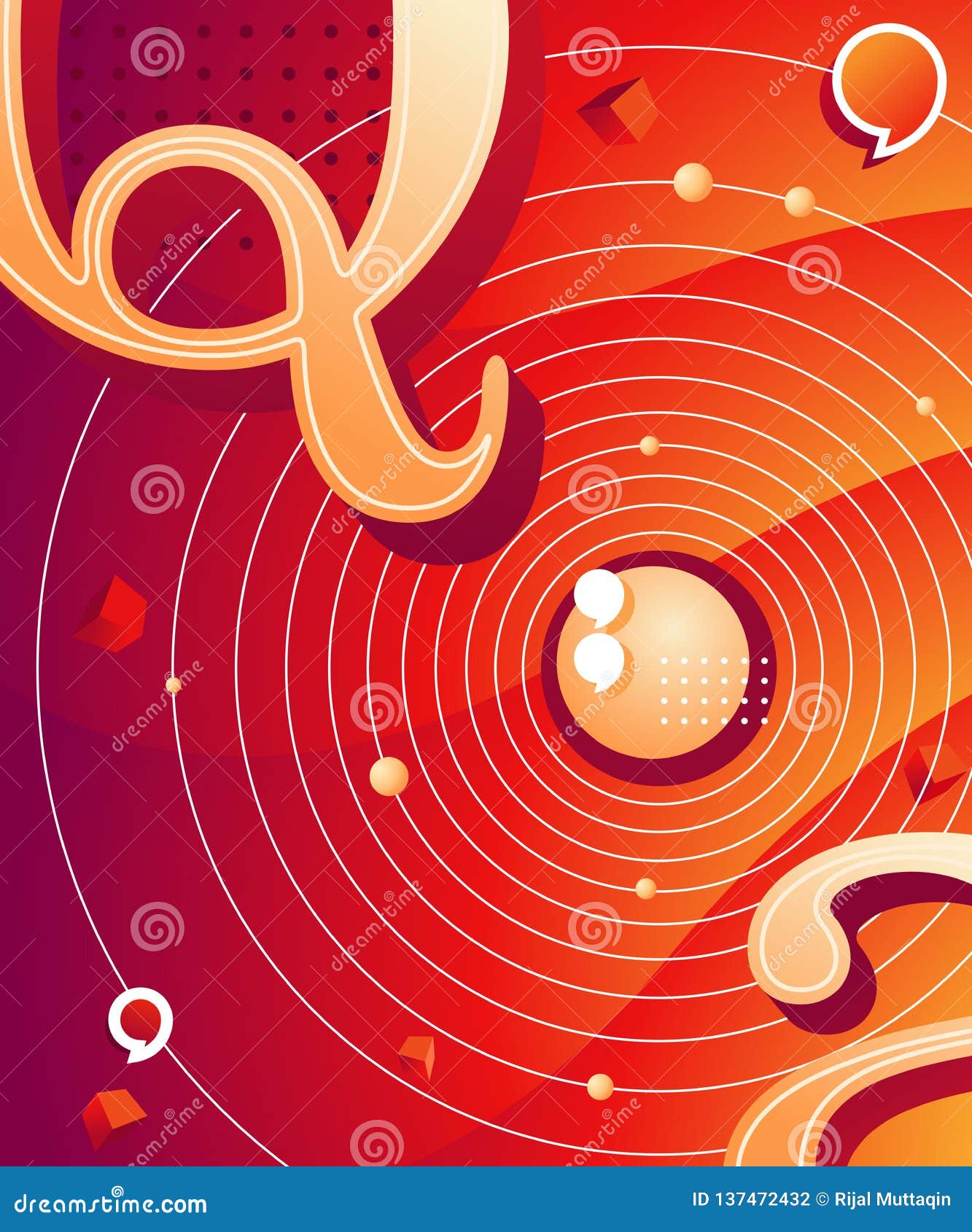 Modern Abstract Graphic Composition with Bright Color Stock Vector ...