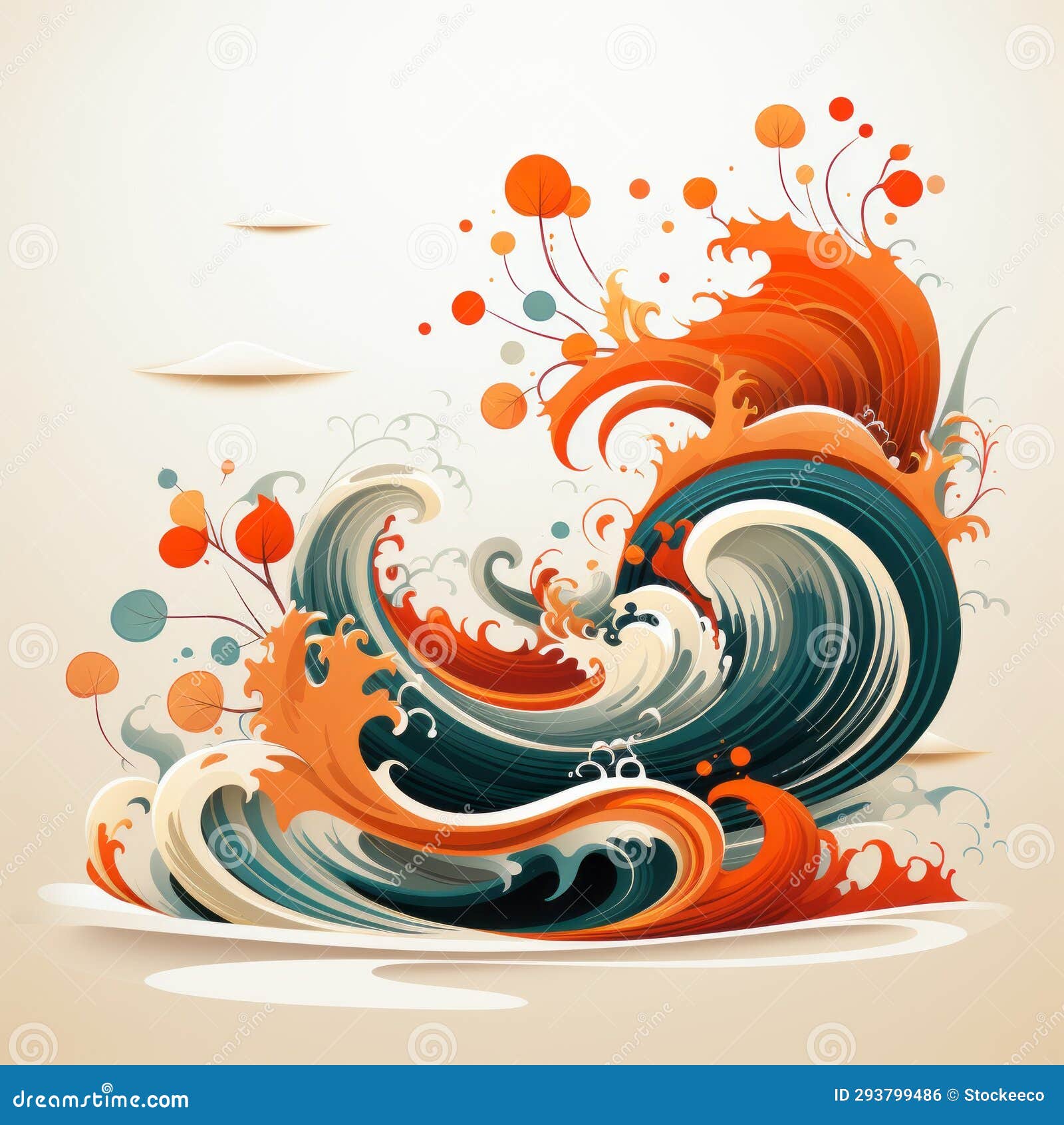 Modern Abstract Graphic Wave Pattern with Flowing Water Stock ...