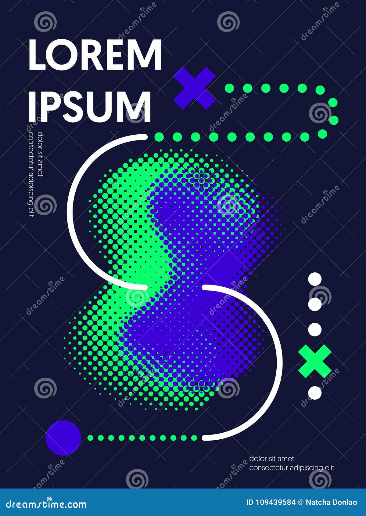 Modern Abstract Halftone Poster Template Background Stock Illustration ...