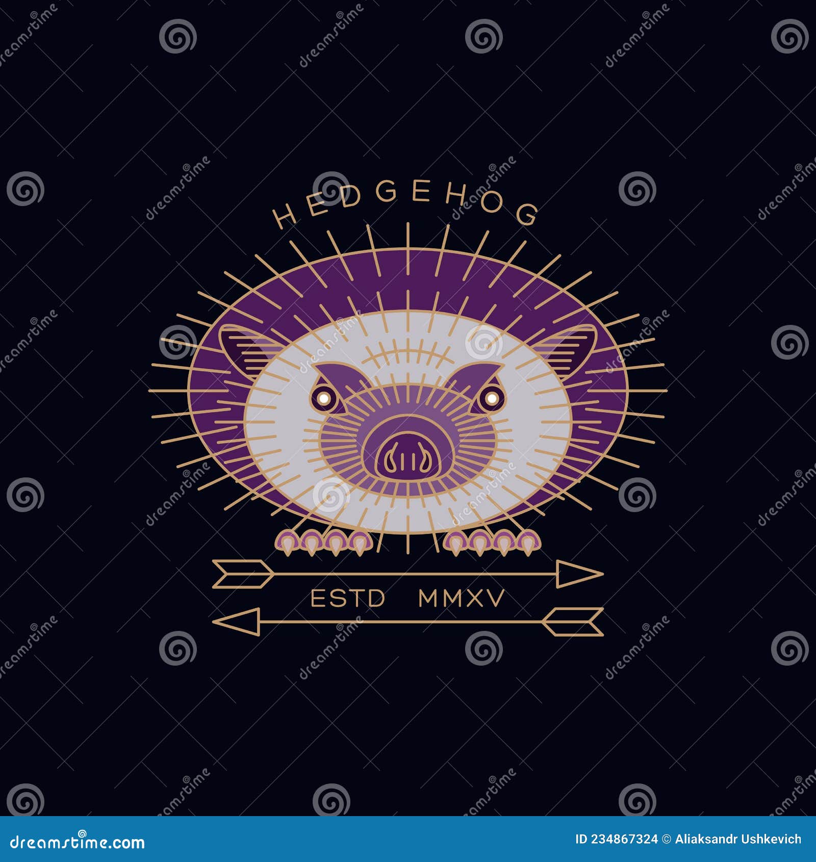Modern abstract hedgehog stock vector. Illustration of object - 234867324