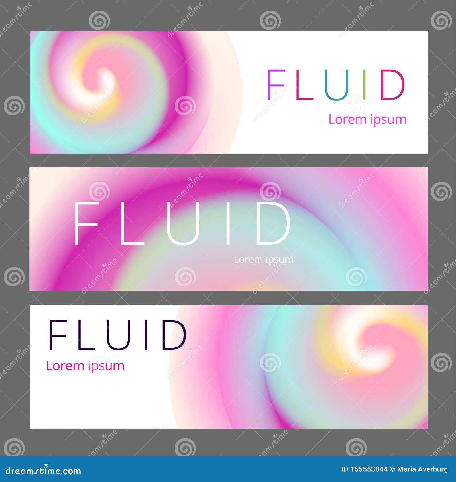Modern Abstract Horisontal Banners Set. Cool Gradient Shapes ...