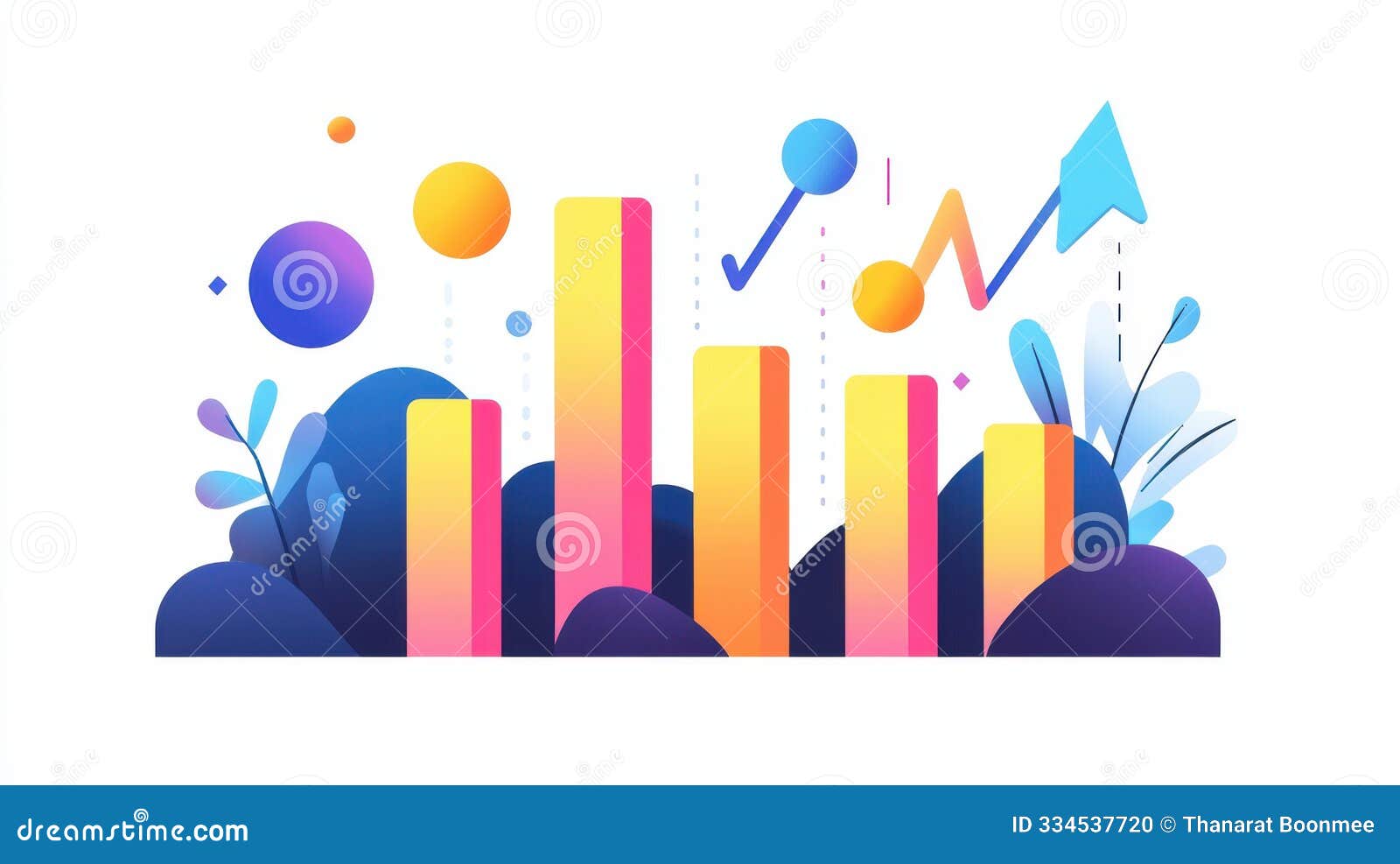 A Modern Abstract Illustration Featuring a Sideways Line Graph and ...