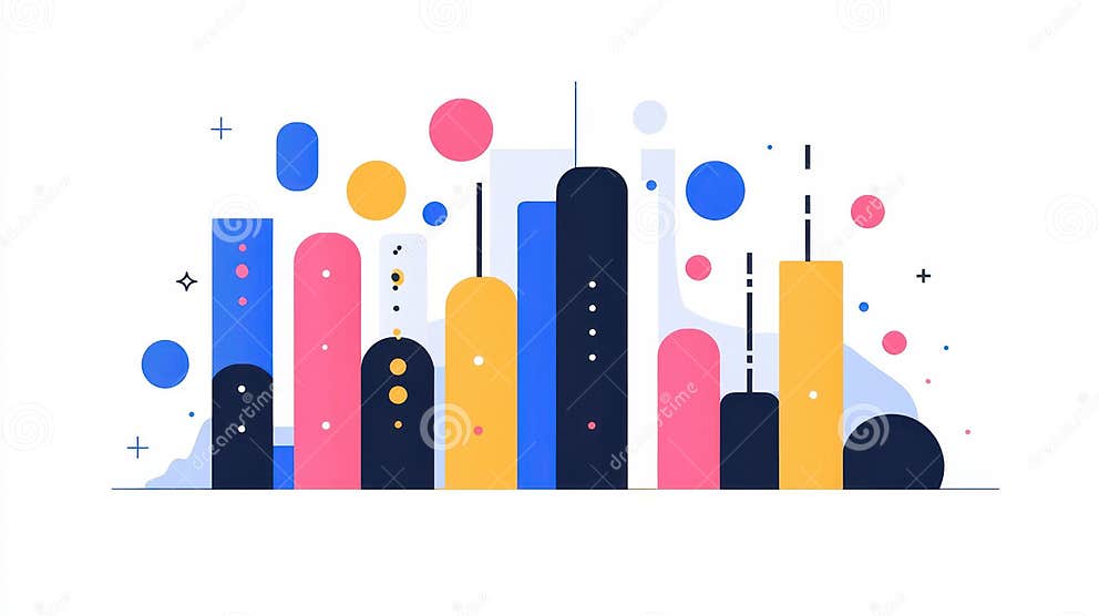 A Modern Abstract Illustration Featuring a Sideways Line Graph and ...