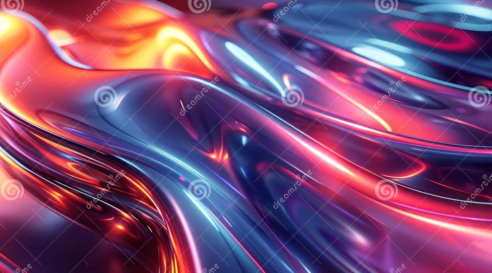 Modern Abstract Image of Colored Curved Light Tubes Stock Photo - Image ...