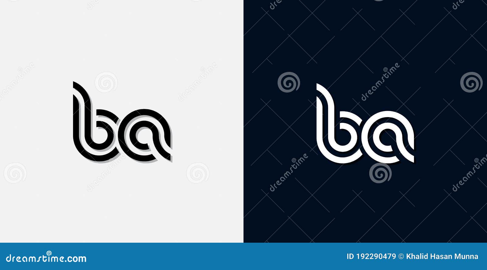 Modern Abstract Initial Letter BA Logo Stock Vector - Illustration of ...