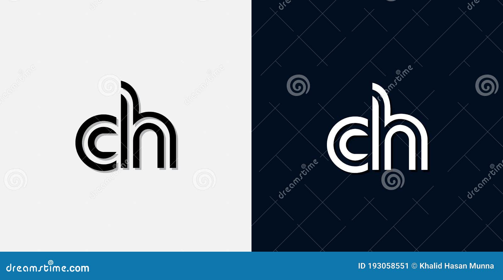 Modern Abstract Initial Letter CH Logo Stock Vector - Illustration of ...