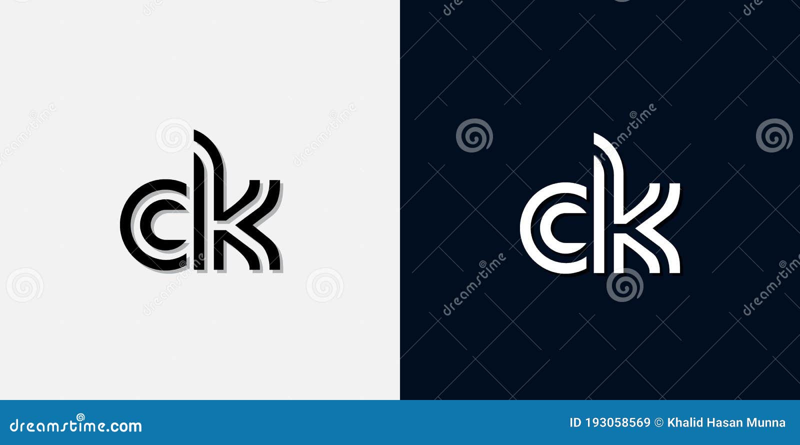 Modern Abstract Initial Letter CK Logo Stock Vector - Illustration of ...