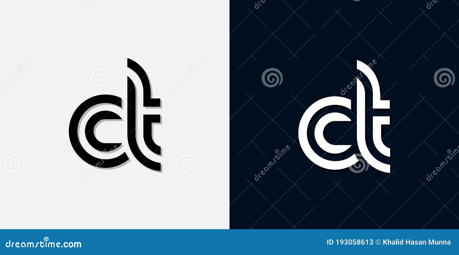 Modern Abstract Initial Letter CT Logo Stock Vector - Illustration of ...
