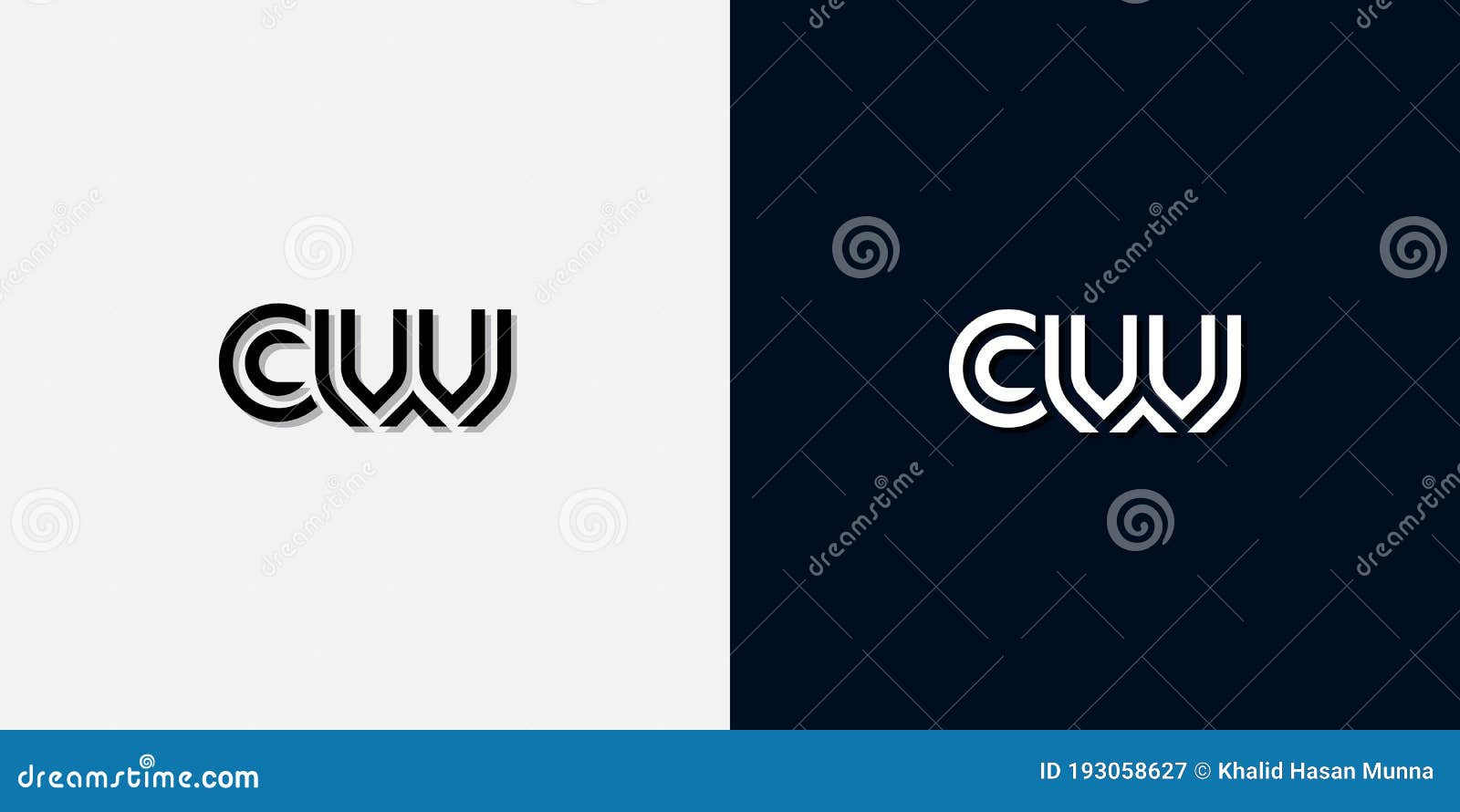 Modern Abstract Initial Letter CW Logo Stock Vector - Illustration of ...