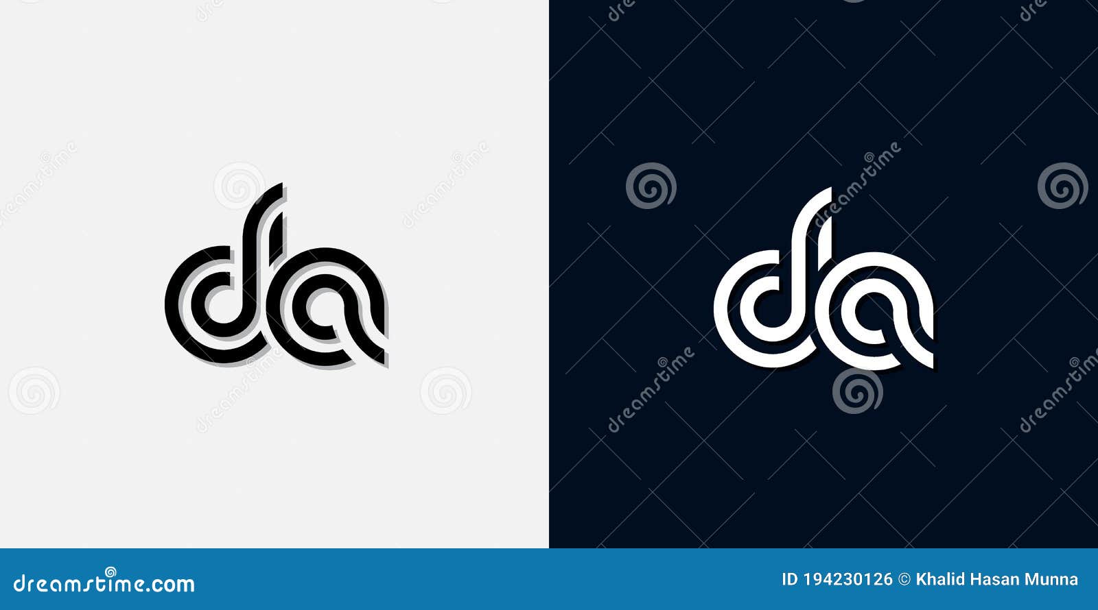 Modern Abstract Initial Letter DA Logo Stock Vector - Illustration of ...