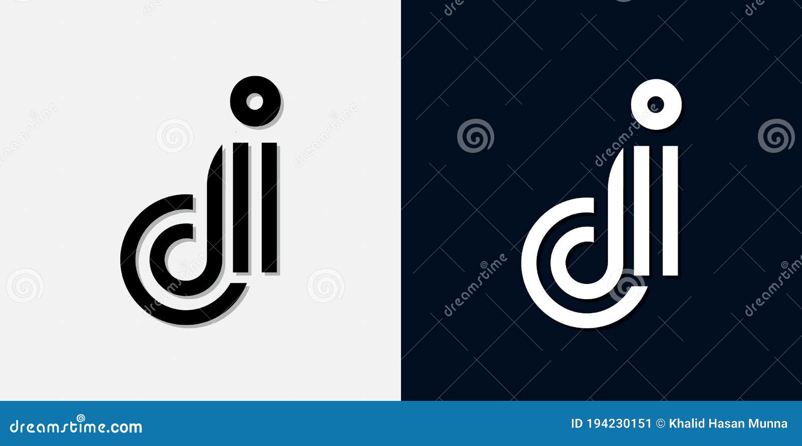 Modern Abstract Initial Letter DI Logo Stock Vector - Illustration of ...