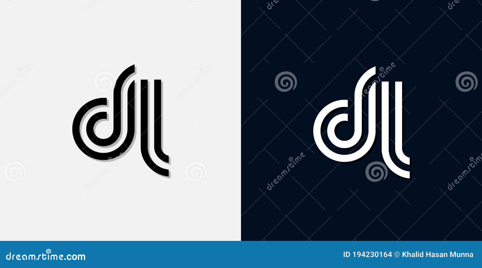 Modern Abstract Initial Letter DL Logo Vector Illustration ...