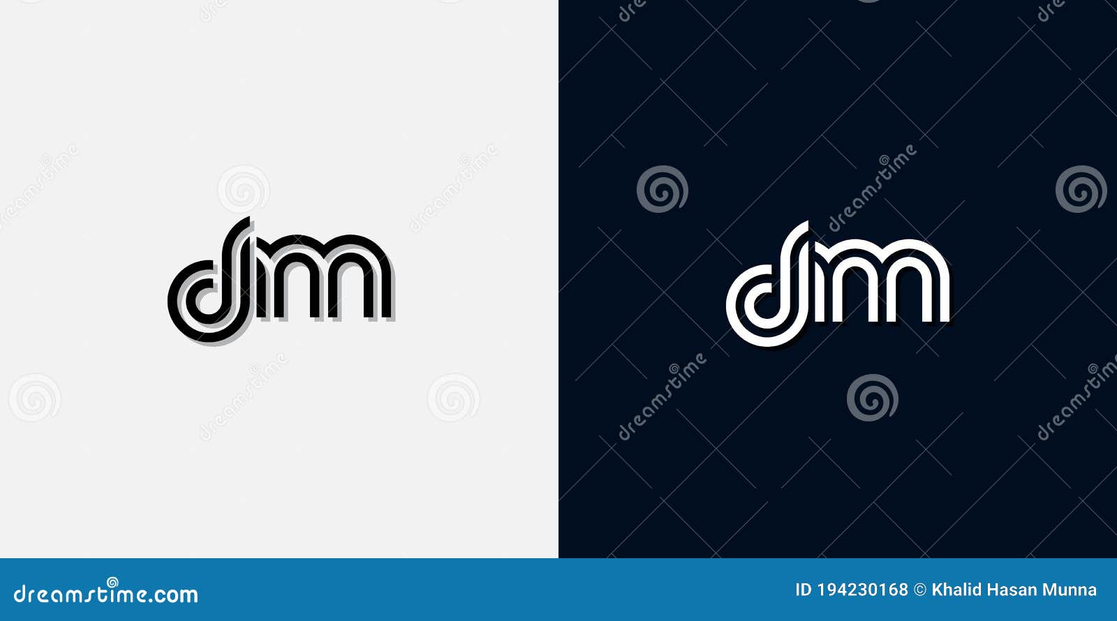 Modern Abstract Initial Letter DM Logo Stock Vector - Illustration of ...