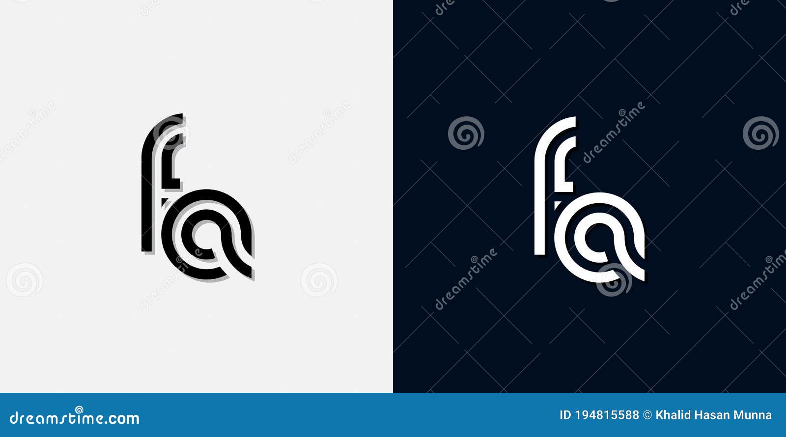 Modern Abstract Initial Letter FA Logo Stock Illustration ...