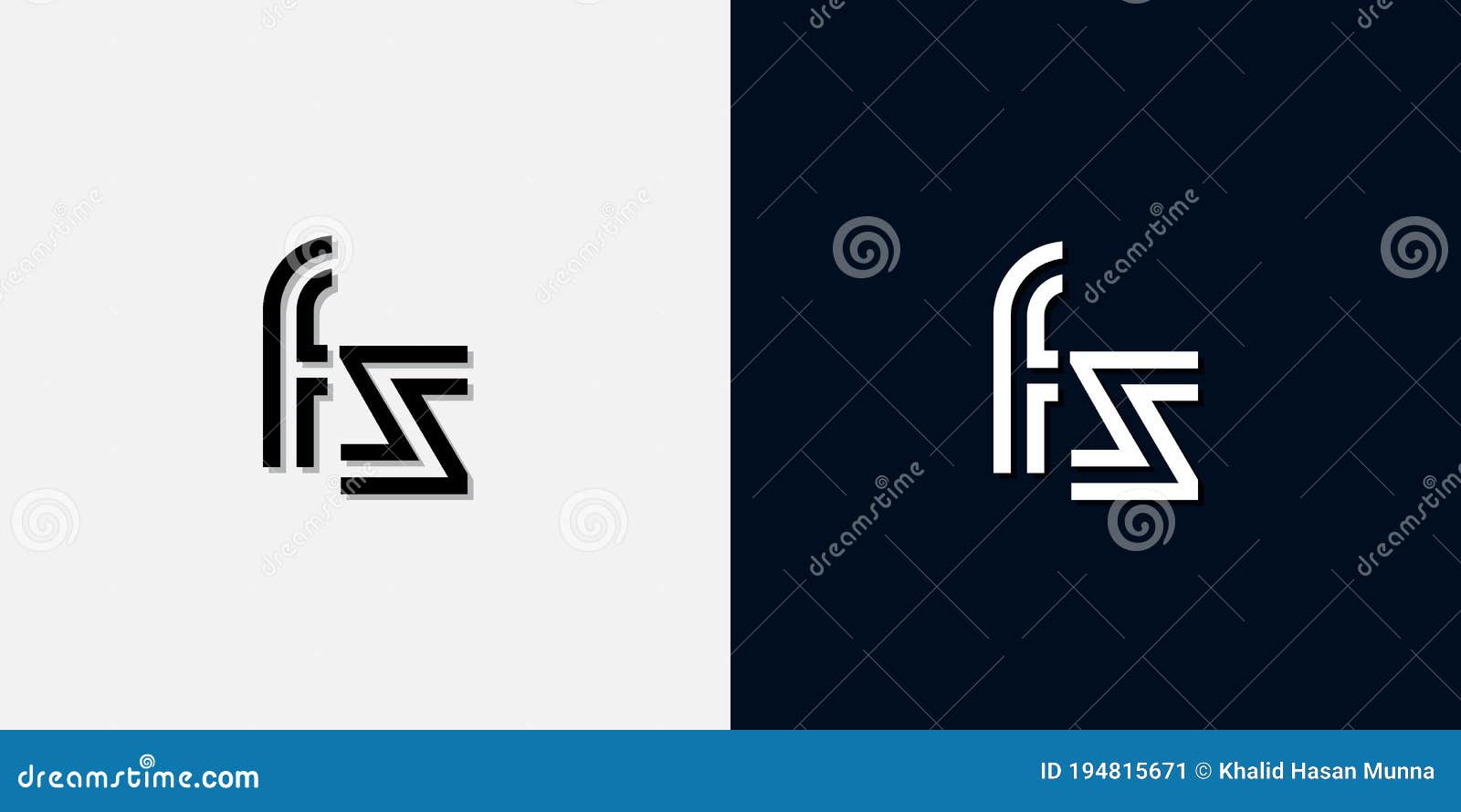 Modern Abstract Initial Letter FS Logo Stock Illustration ...