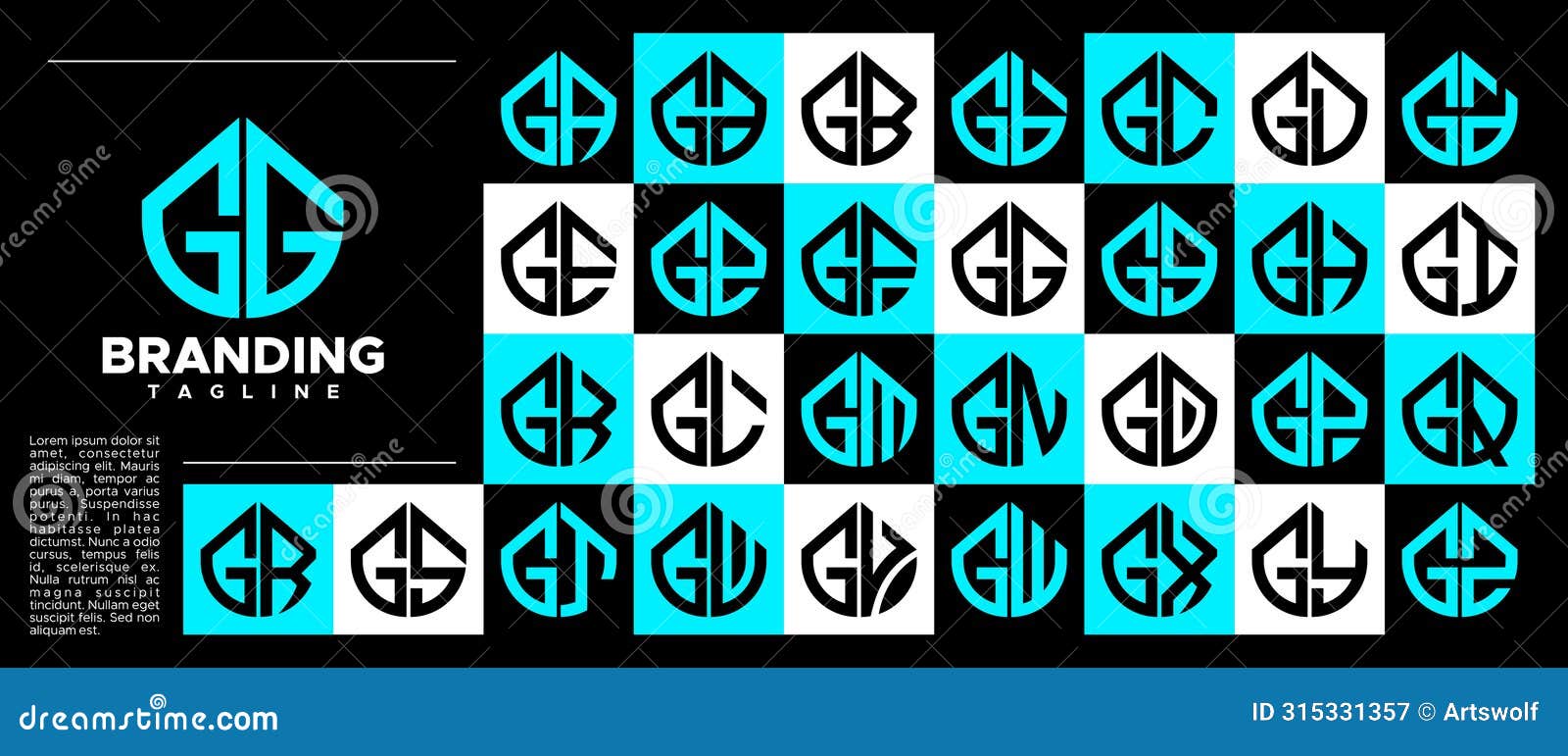 Modern Abstract Initial Letter G GG Logo Stamp Set Stock Vector ... Modern Abstract Initial Letter G GG Logo Stamp Set Stock Vector ...