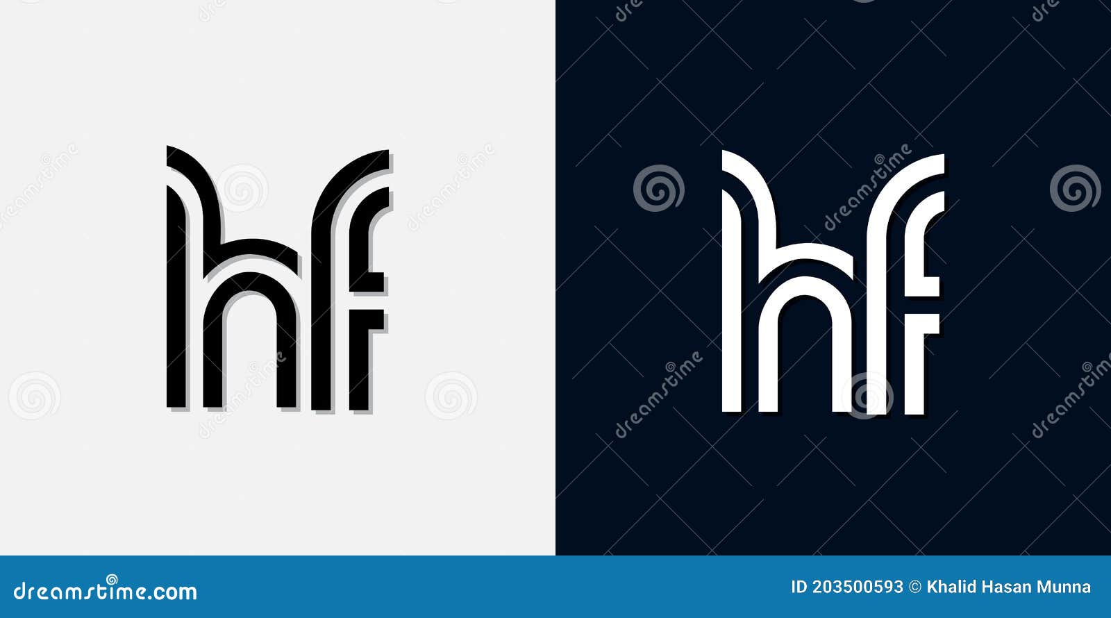 Modern Abstract Initial Letter HF Logo Stock Vector - Illustration of ...