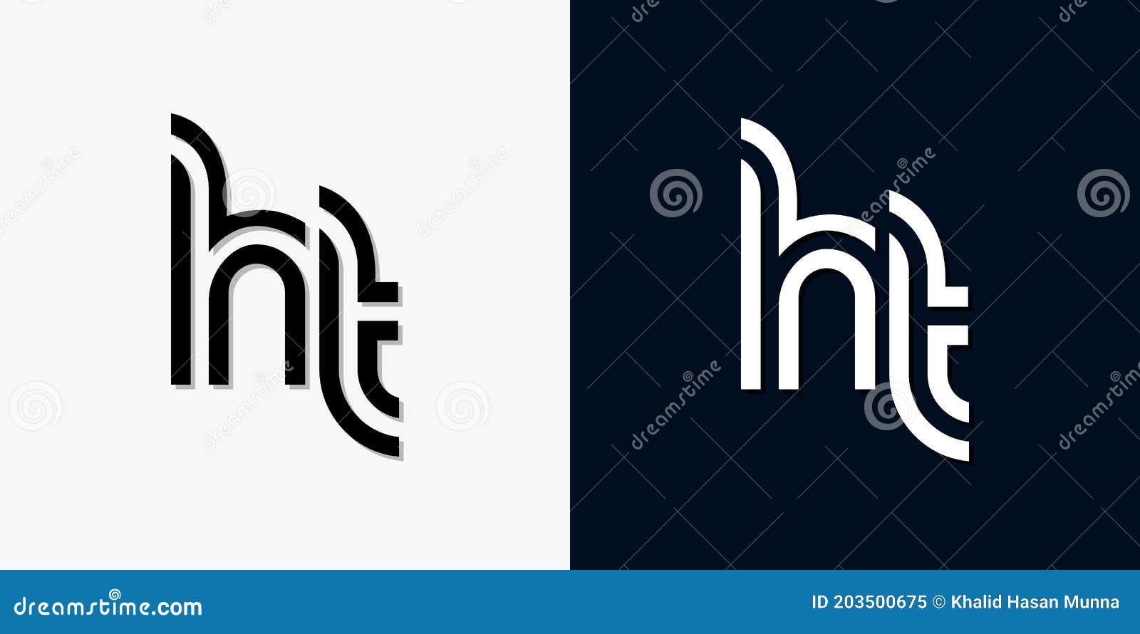 Modern Abstract Initial Letter HT Logo Stock Vector - Illustration of ...