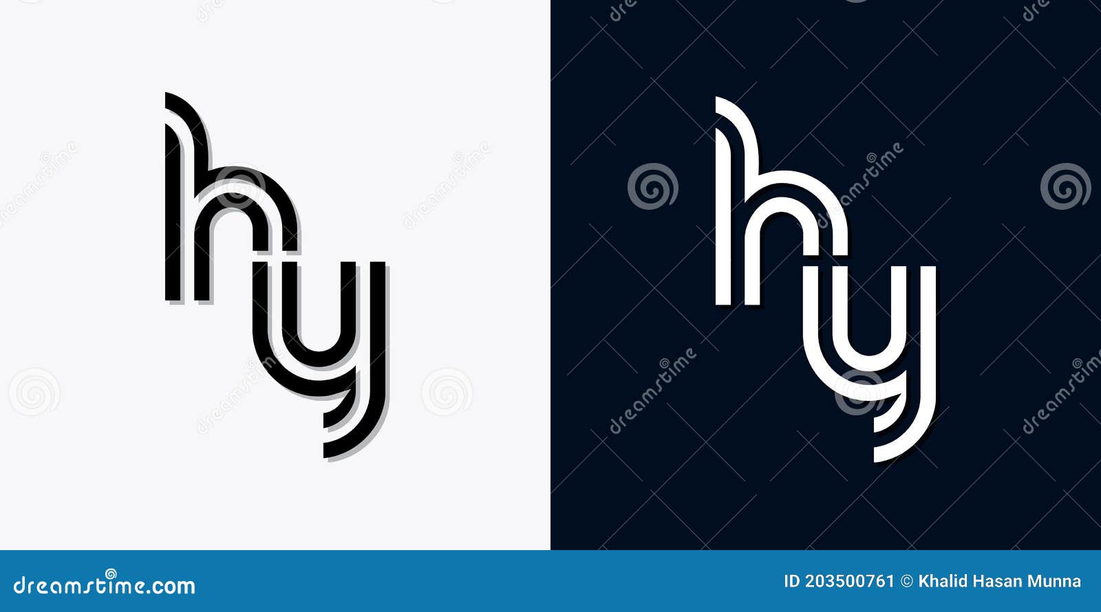 Modern Abstract Initial Letter HY Logo Stock Vector - Illustration of ...