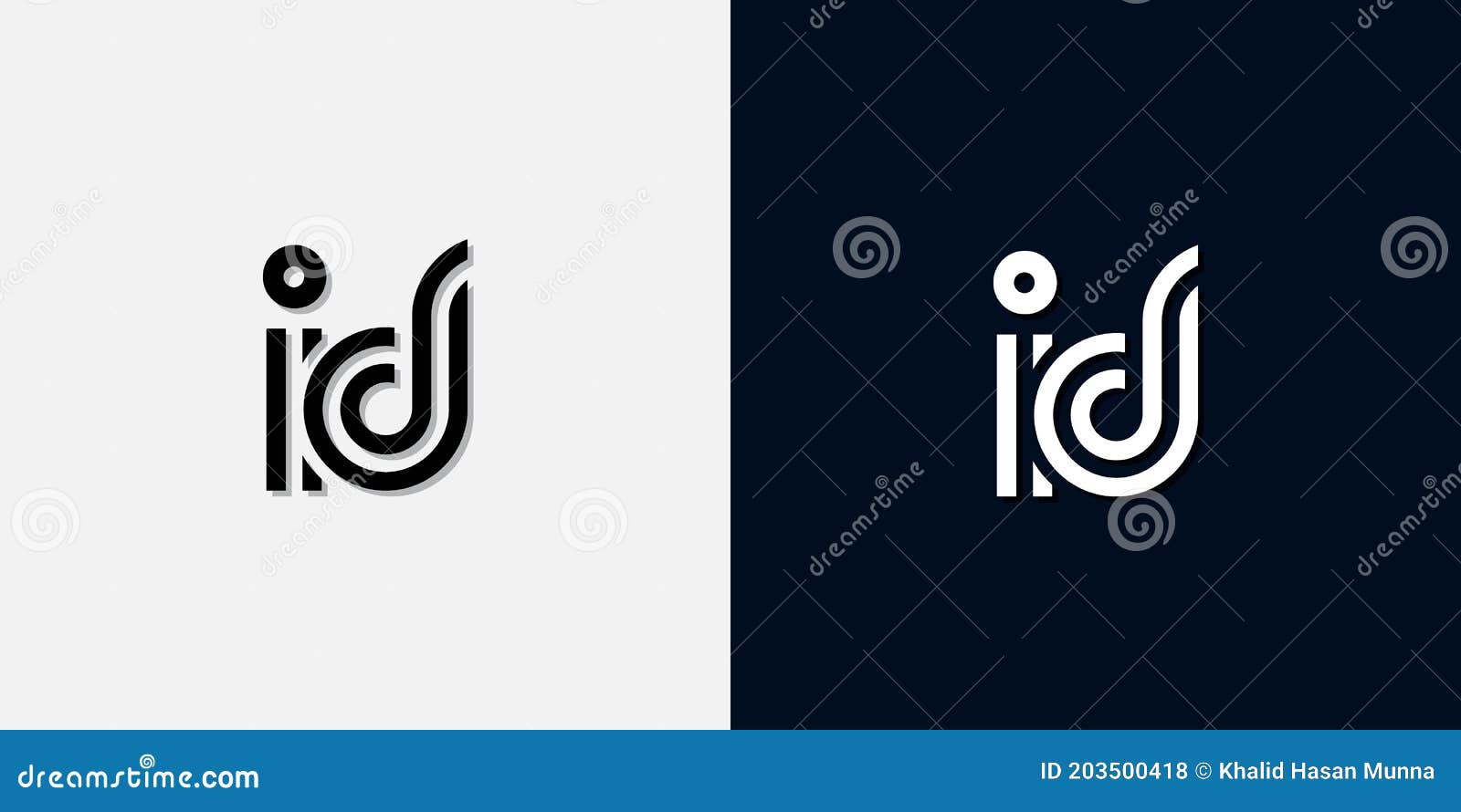 Modern Abstract Initial Letter ID Logo Stock Vector - Illustration of ...