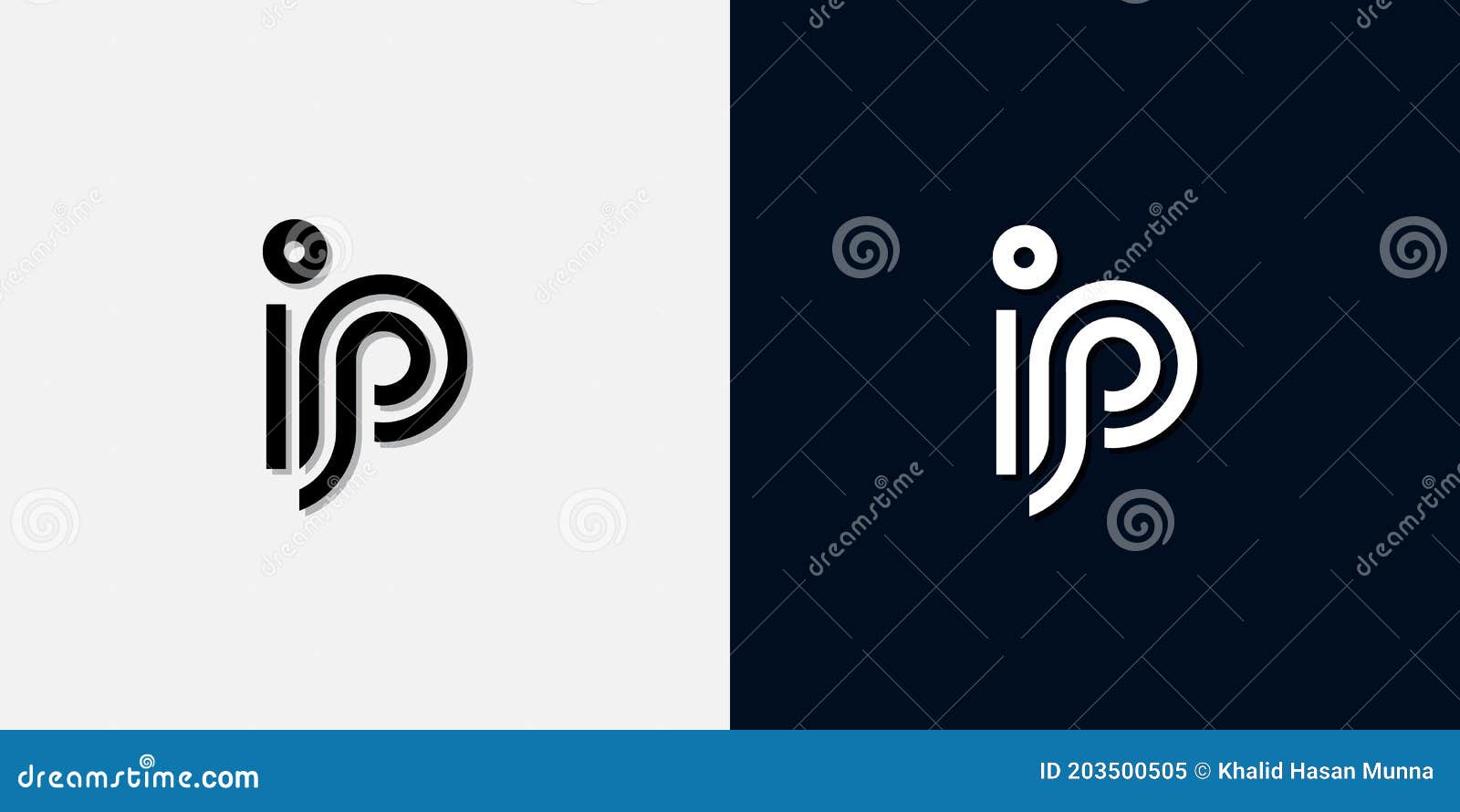 Modern Abstract Initial Letter IP Logo Stock Vector - Illustration of ...