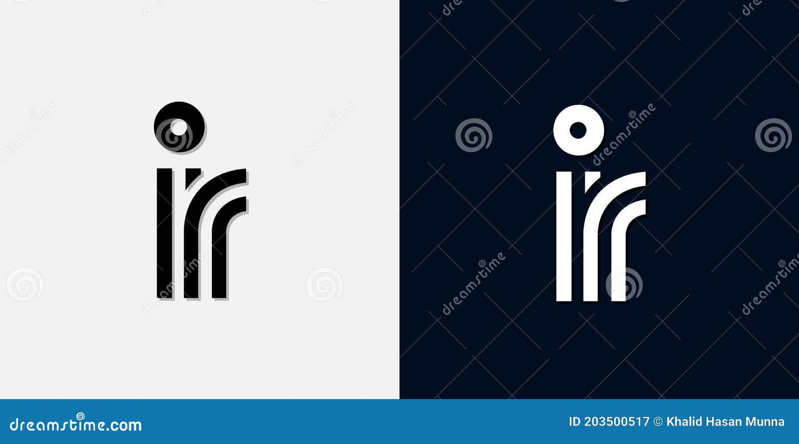 Modern Abstract Initial Letter IR Logo Stock Vector - Illustration of ...