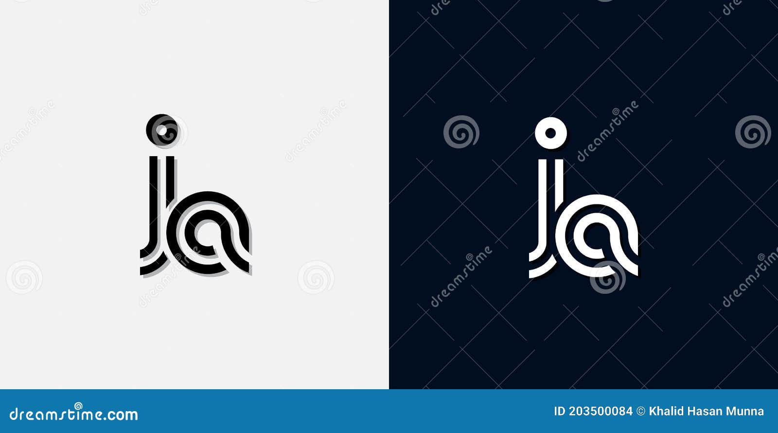 Modern Abstract Initial Letter JA Logo Stock Vector - Illustration of ...