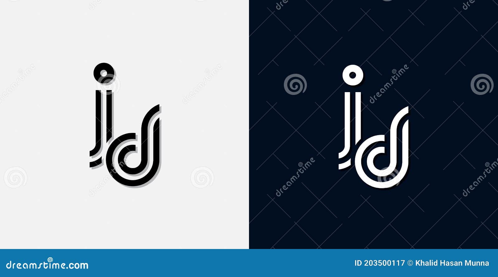 Modern Abstract Initial Letter JD Logo Stock Vector - Illustration of ...