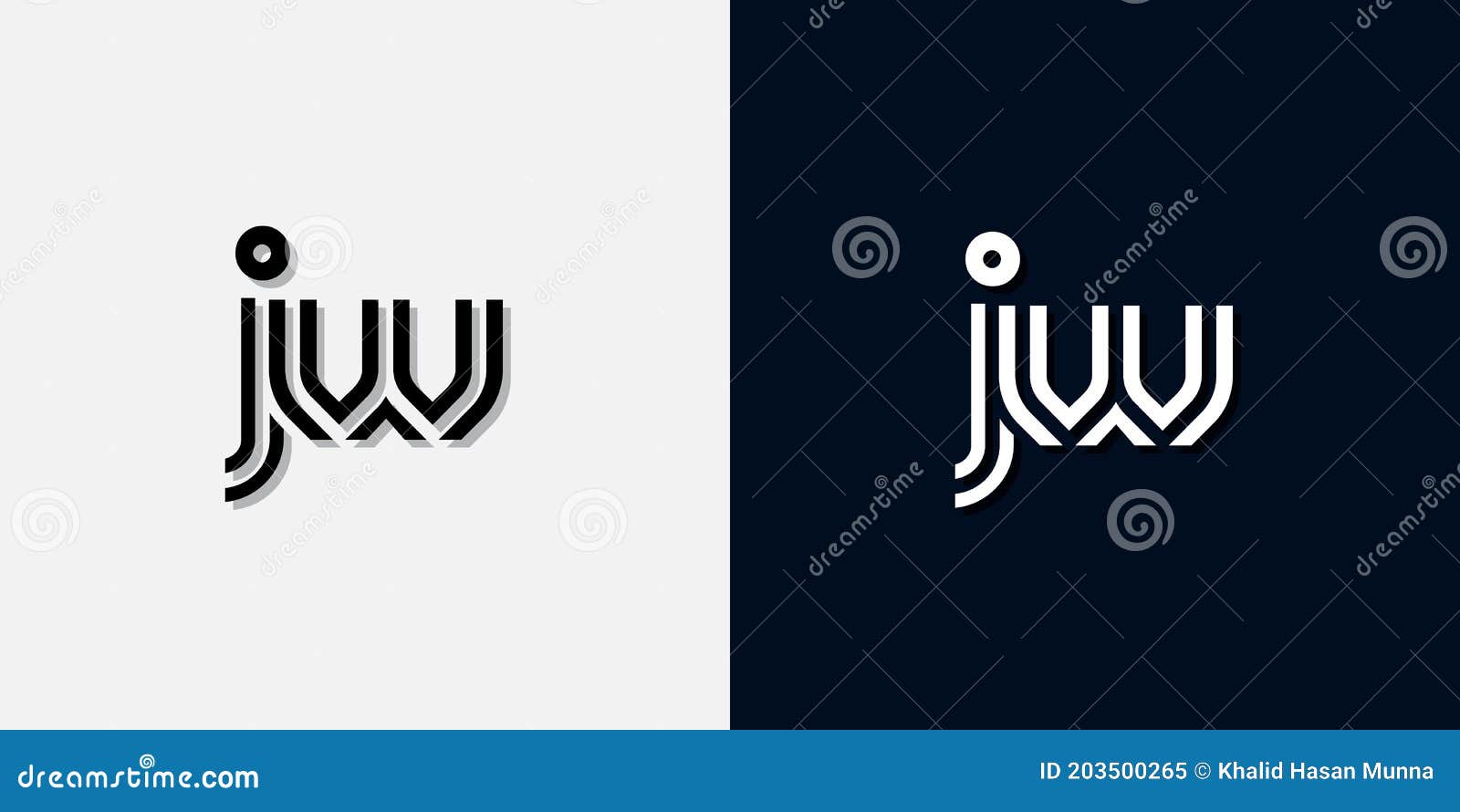 Modern Abstract Initial Letter JW Logo Stock Vector - Illustration of ...