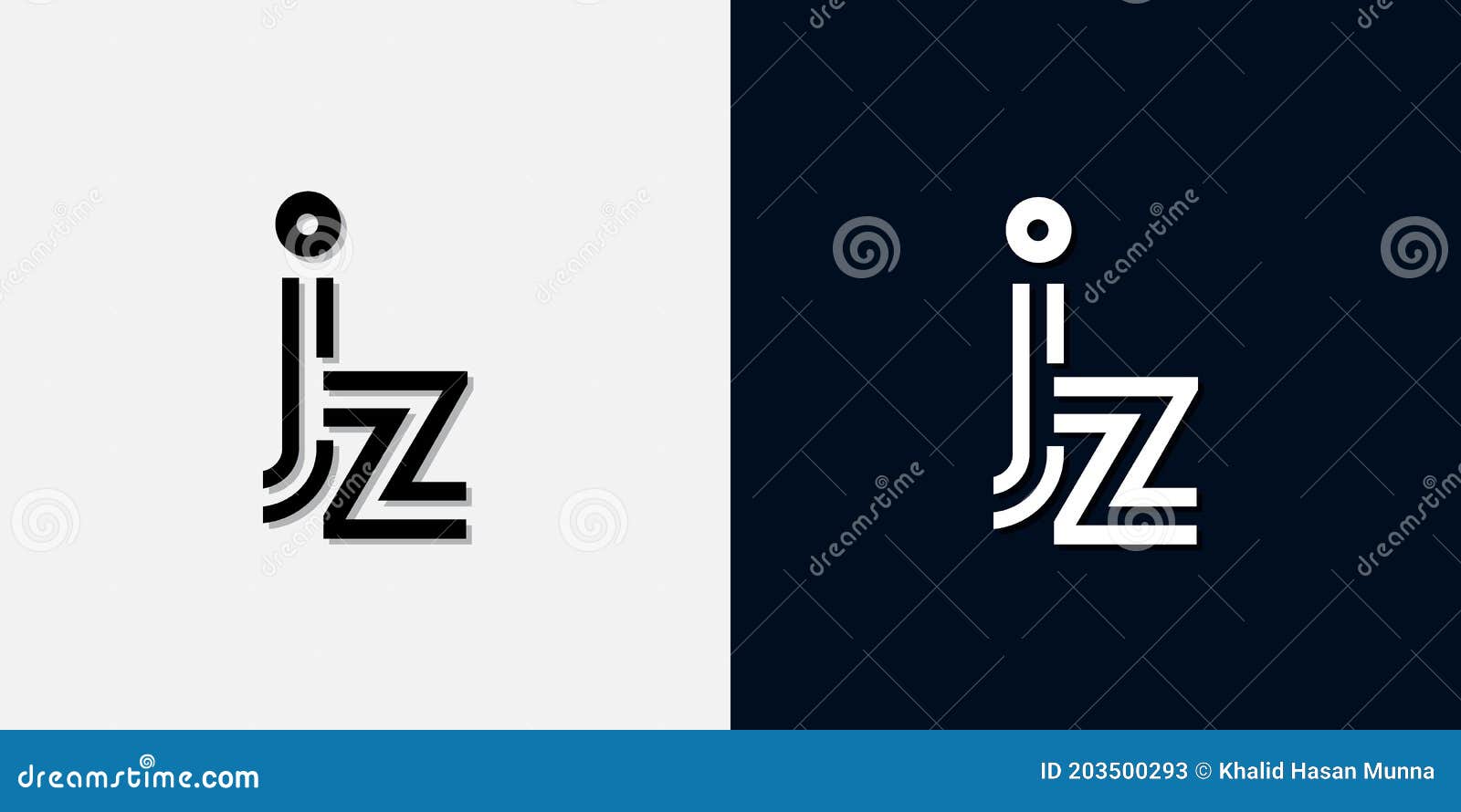 Modern Abstract Initial Letter JZ Logo Stock Vector - Illustration of ...
