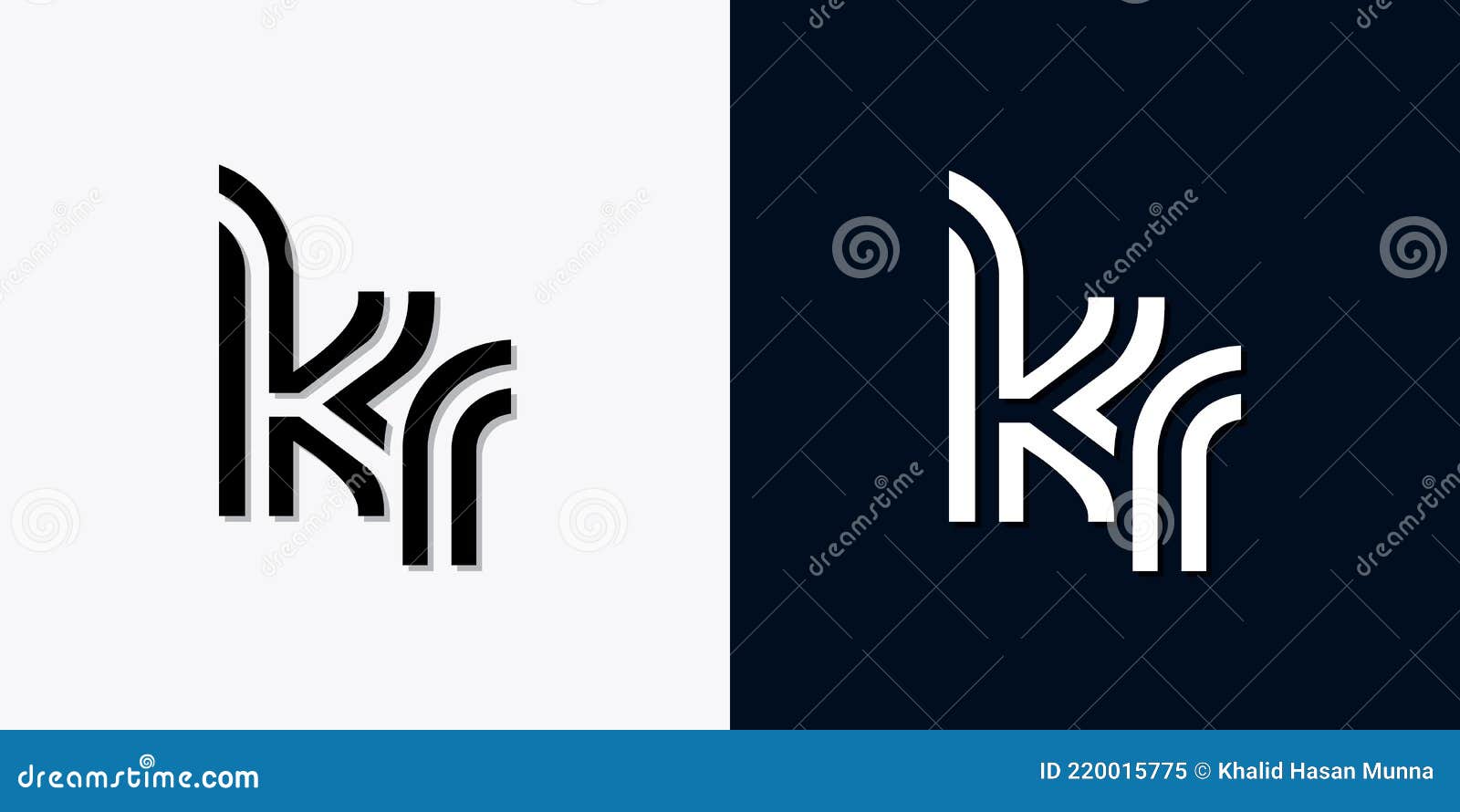 Modern Abstract Initial Letter KR Logo Stock Vector - Illustration of ...