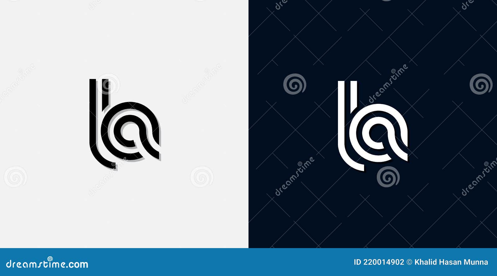 Modern Abstract Initial Letter LA Logo Stock Vector - Illustration of ...