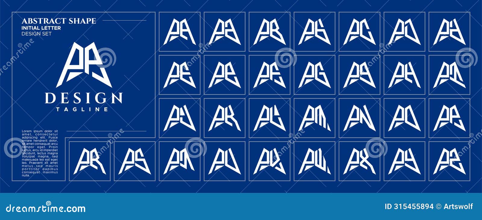 Modern Abstract Initial Letter P PP Logo Design Bundle Stock Vector ...