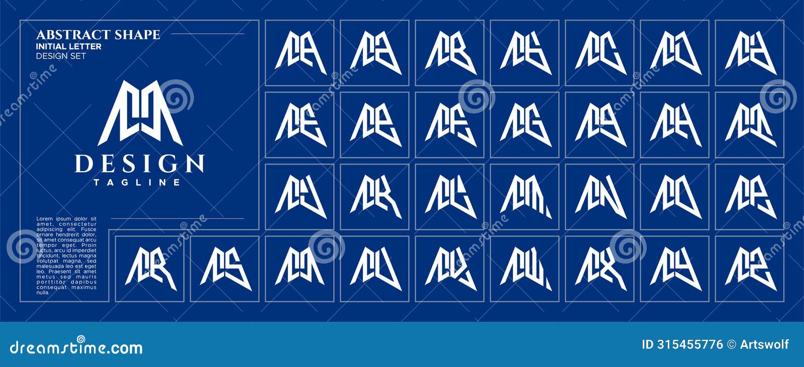 Modern Abstract Initial Letter T TT Logo Design Bundle Stock Vector ...