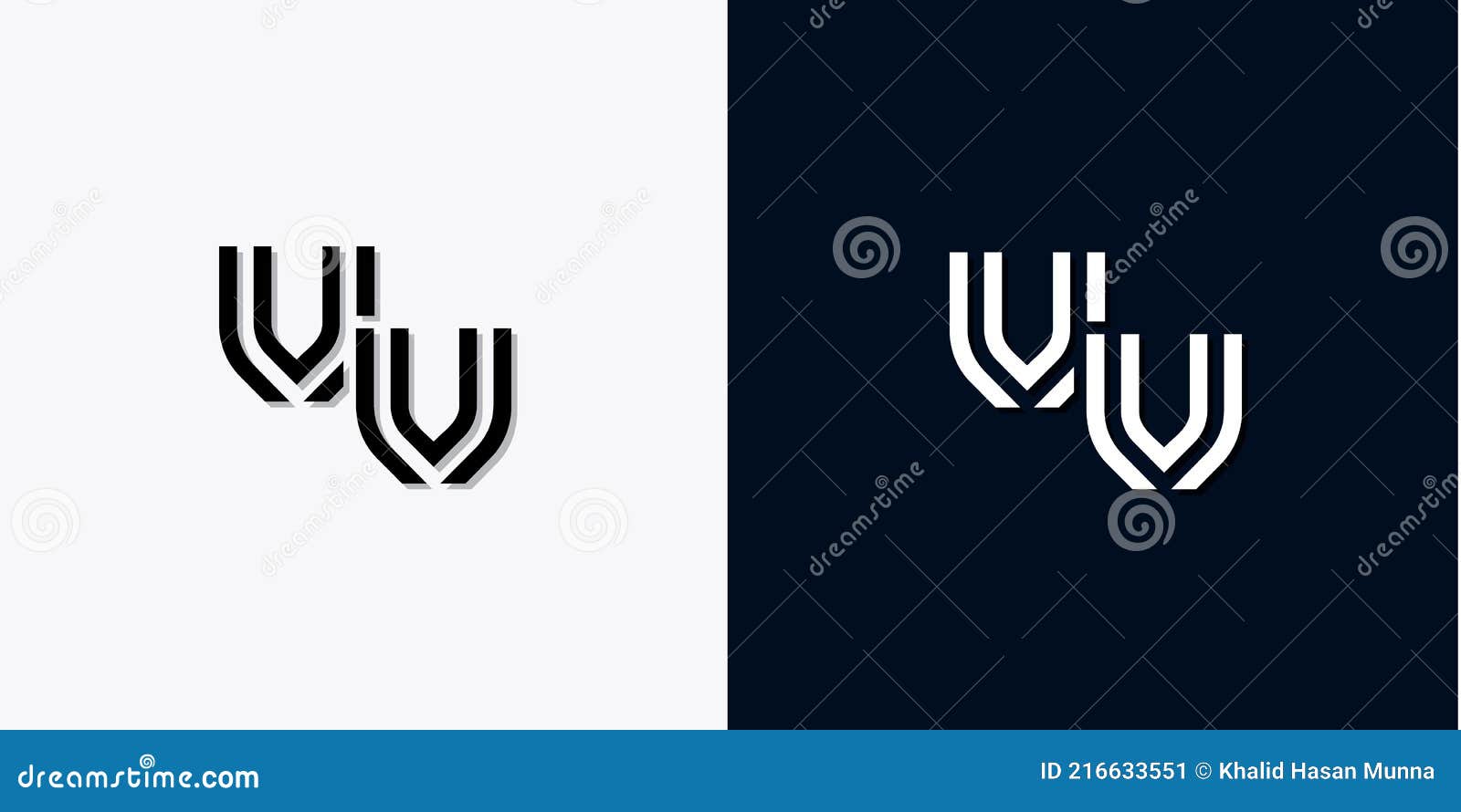 Modern Abstract Initial Letter VV Logo Stock Vector - Illustration of ...