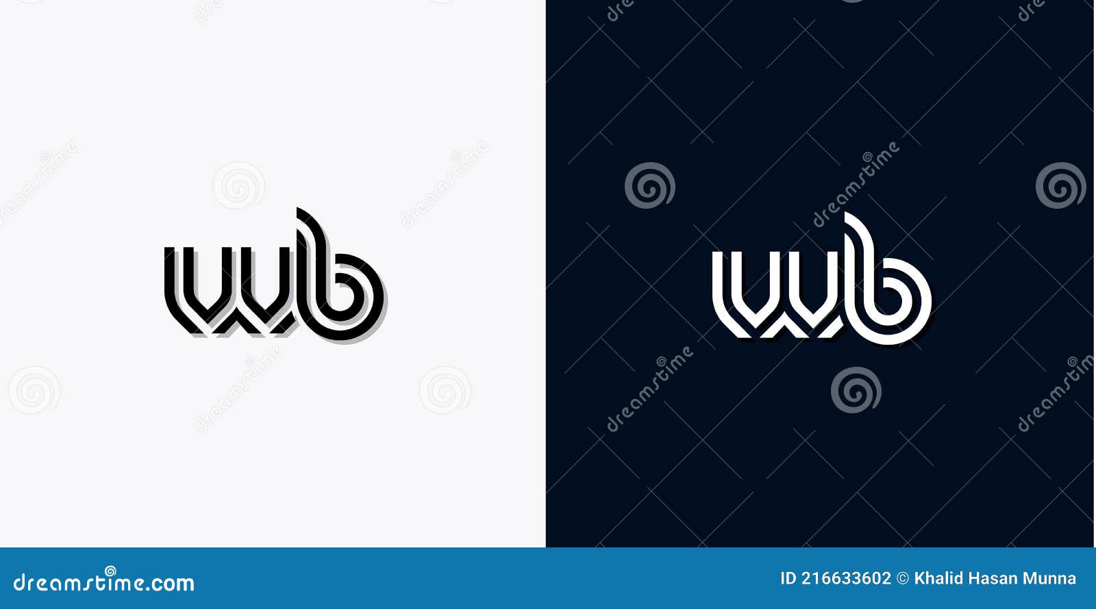 Modern Abstract Initial Letter WB Logo Stock Vector - Illustration of ...