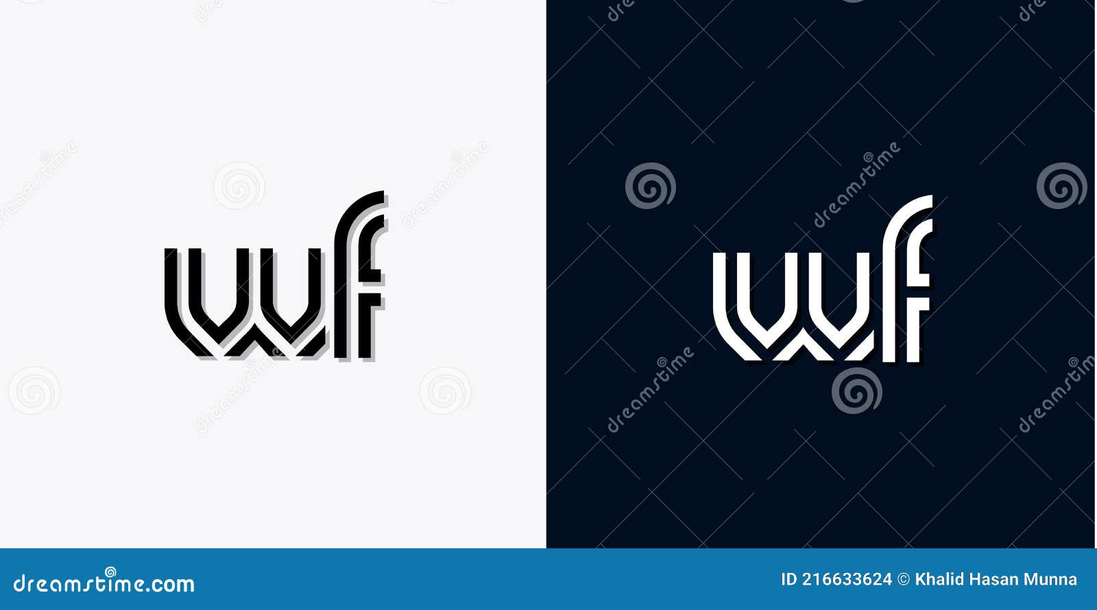 Modern Abstract Initial Letter WF Logo Stock Vector - Illustration of ...