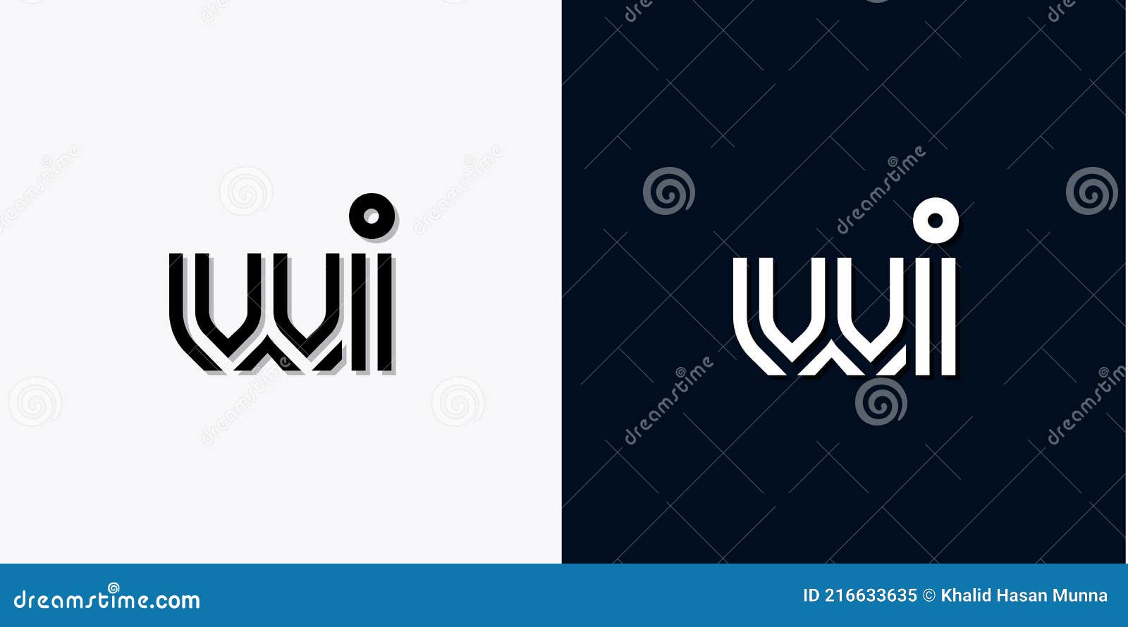 Modern Abstract Initial Letter WI Logo Stock Vector - Illustration of ...