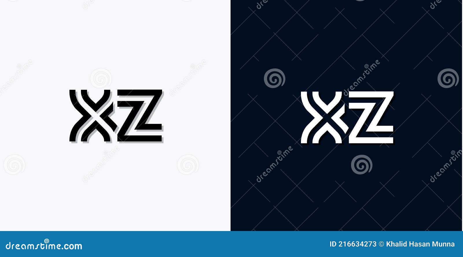 Modern Abstract Initial Letter XZ Logo Stock Vector - Illustration of ...